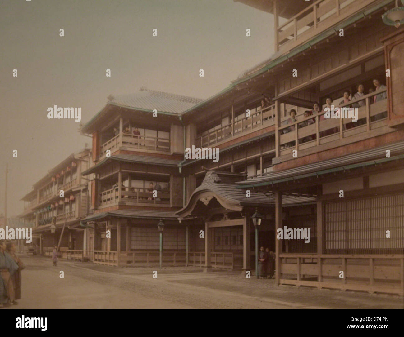 This image provides a historical view of the Yoshiwara district in ...