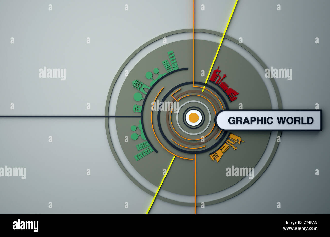 a word graphic world on colourful shapes Stock Photo - Alamy