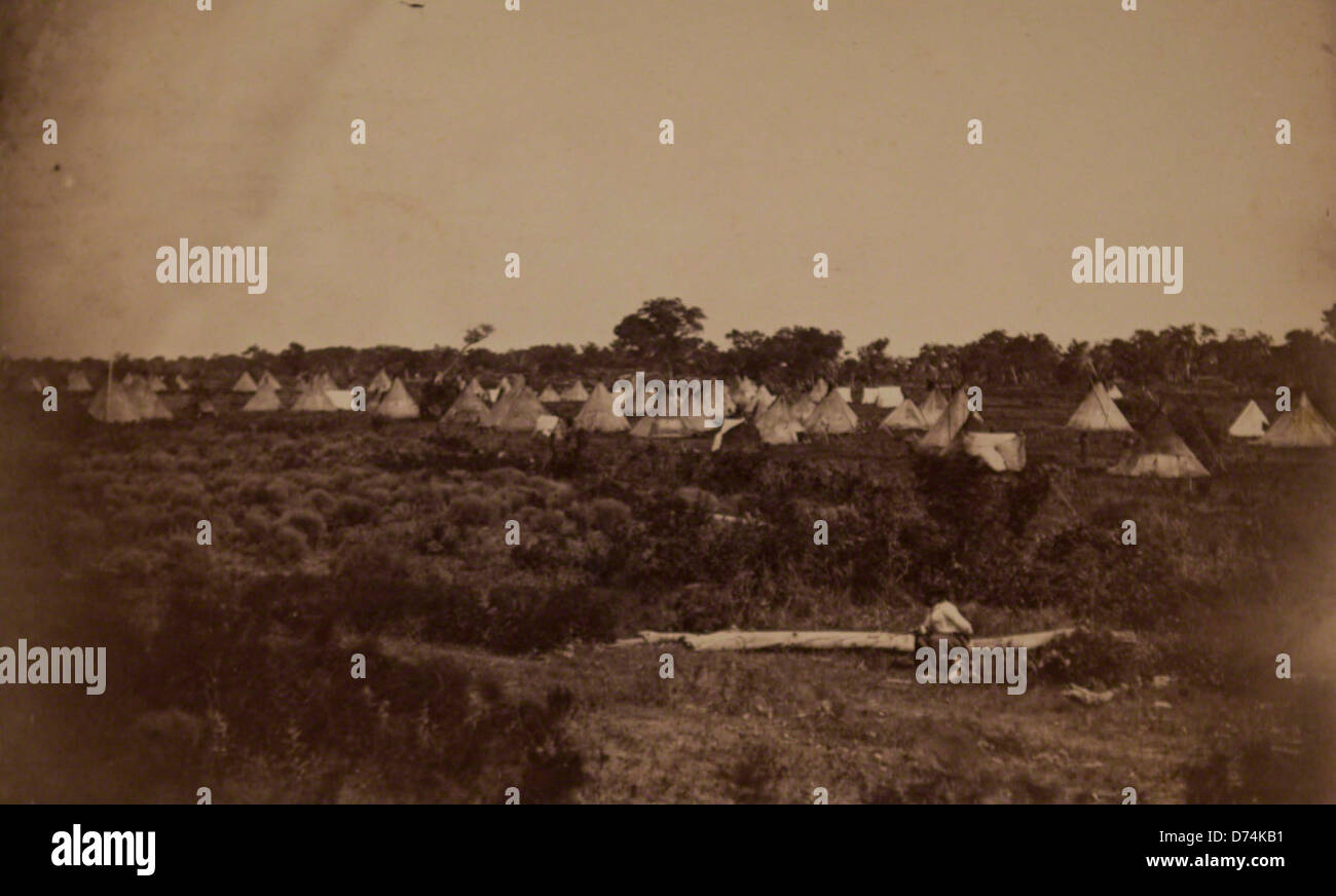 This image captures Spotted Wolf's Camp, preserved in the collection of ...