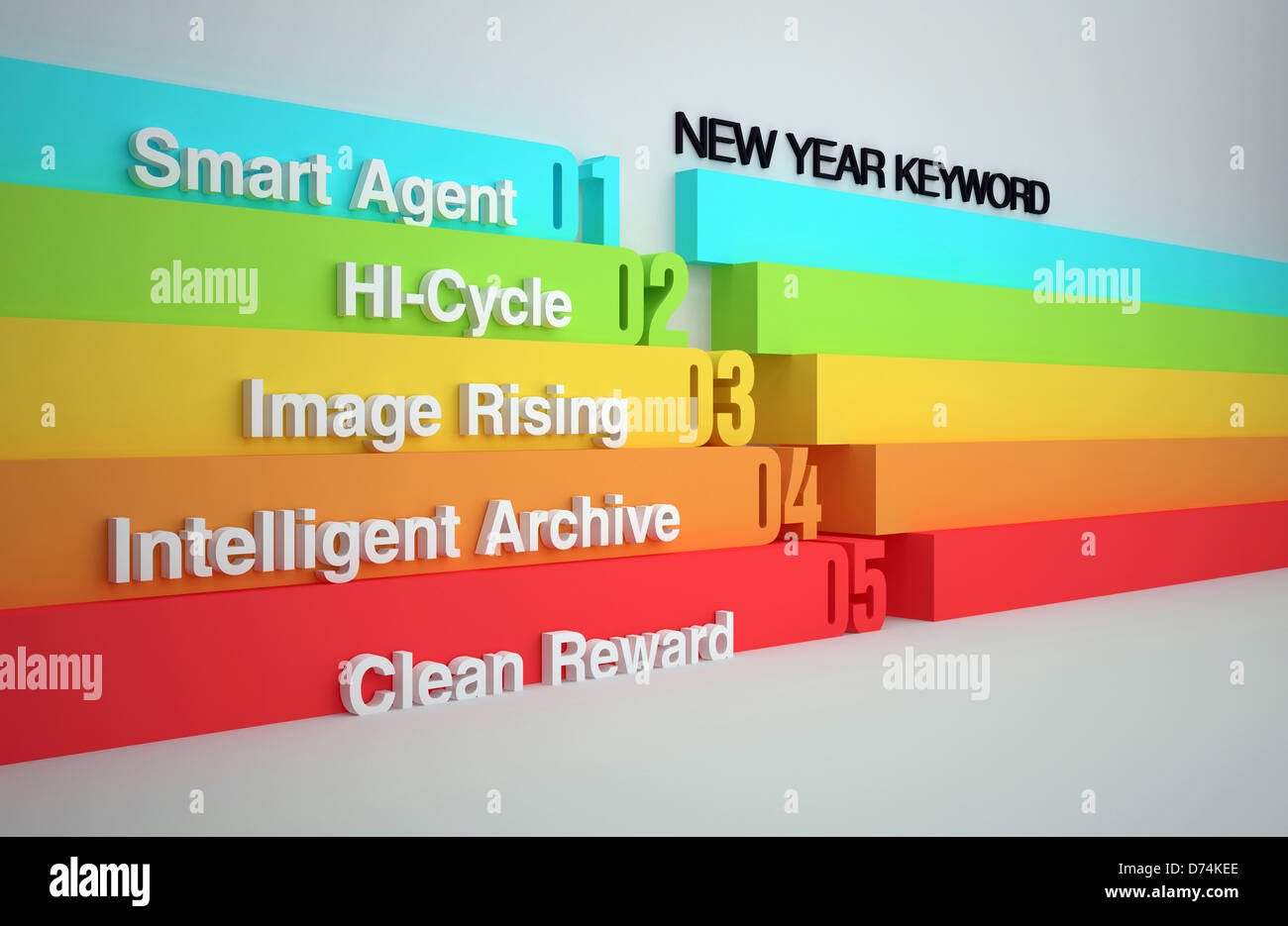 new year keywords in different colours Stock Photo - Alamy