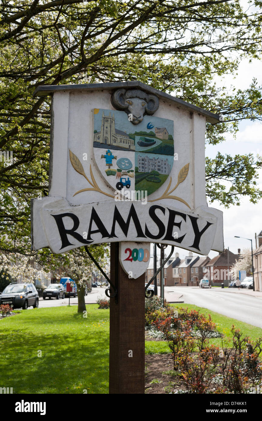 Ramsey, Cambridgeshire, UK. 29th April 2013. The town sign and scenes ...