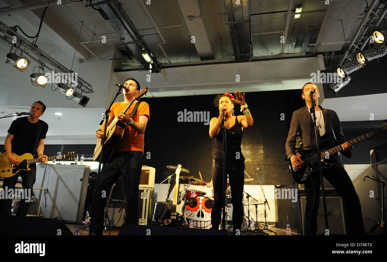 Hard-Fi performs a free show and meet fans at HMV Oxford Street to ...