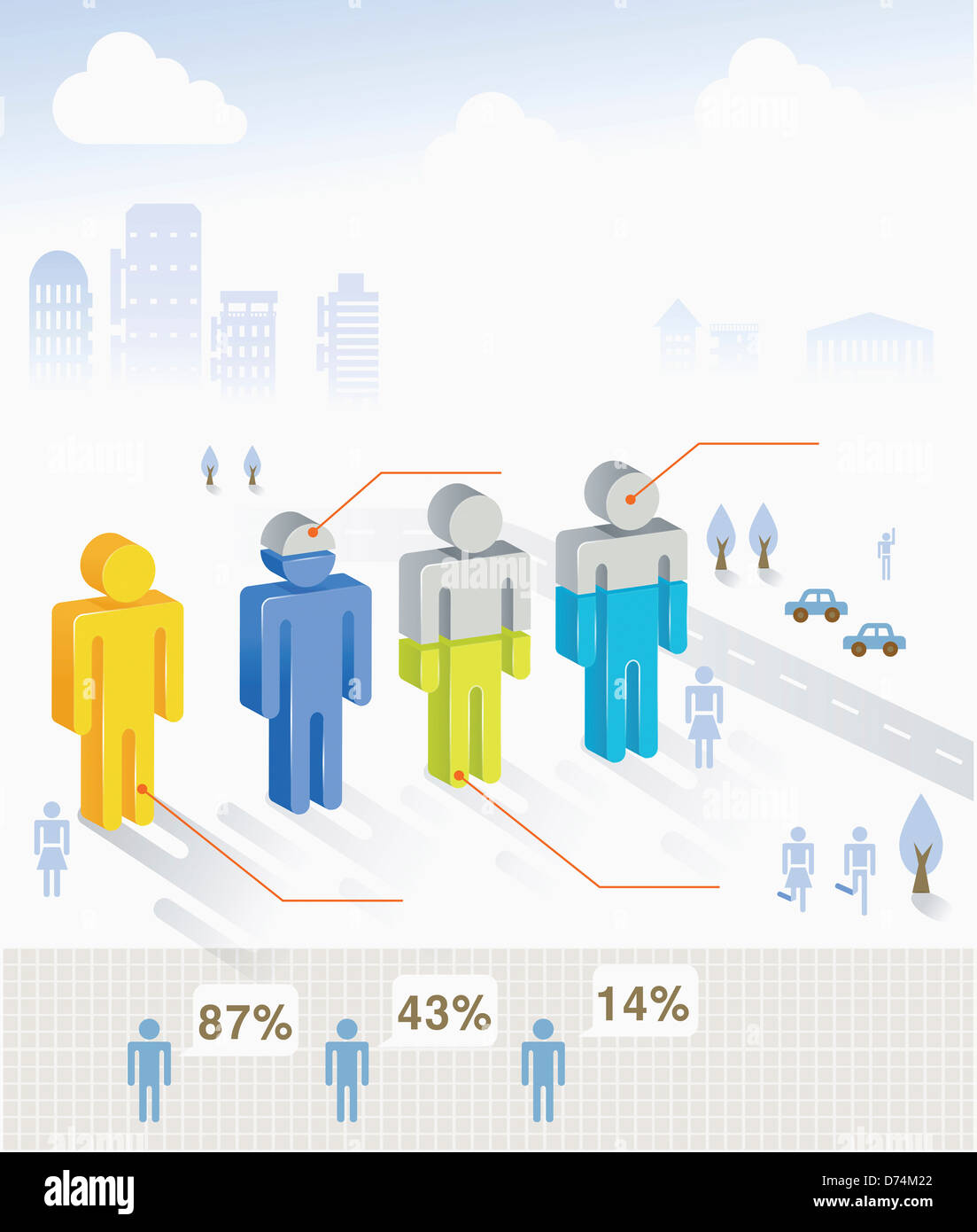 graph template design featuring human icon Stock Photo - Alamy