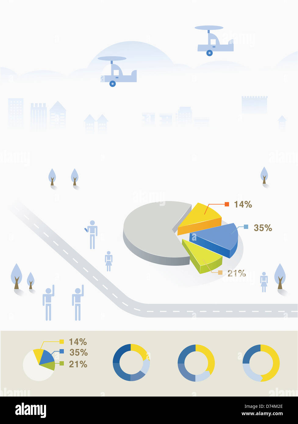 graph template design featuring pie graph Stock Photo - Alamy