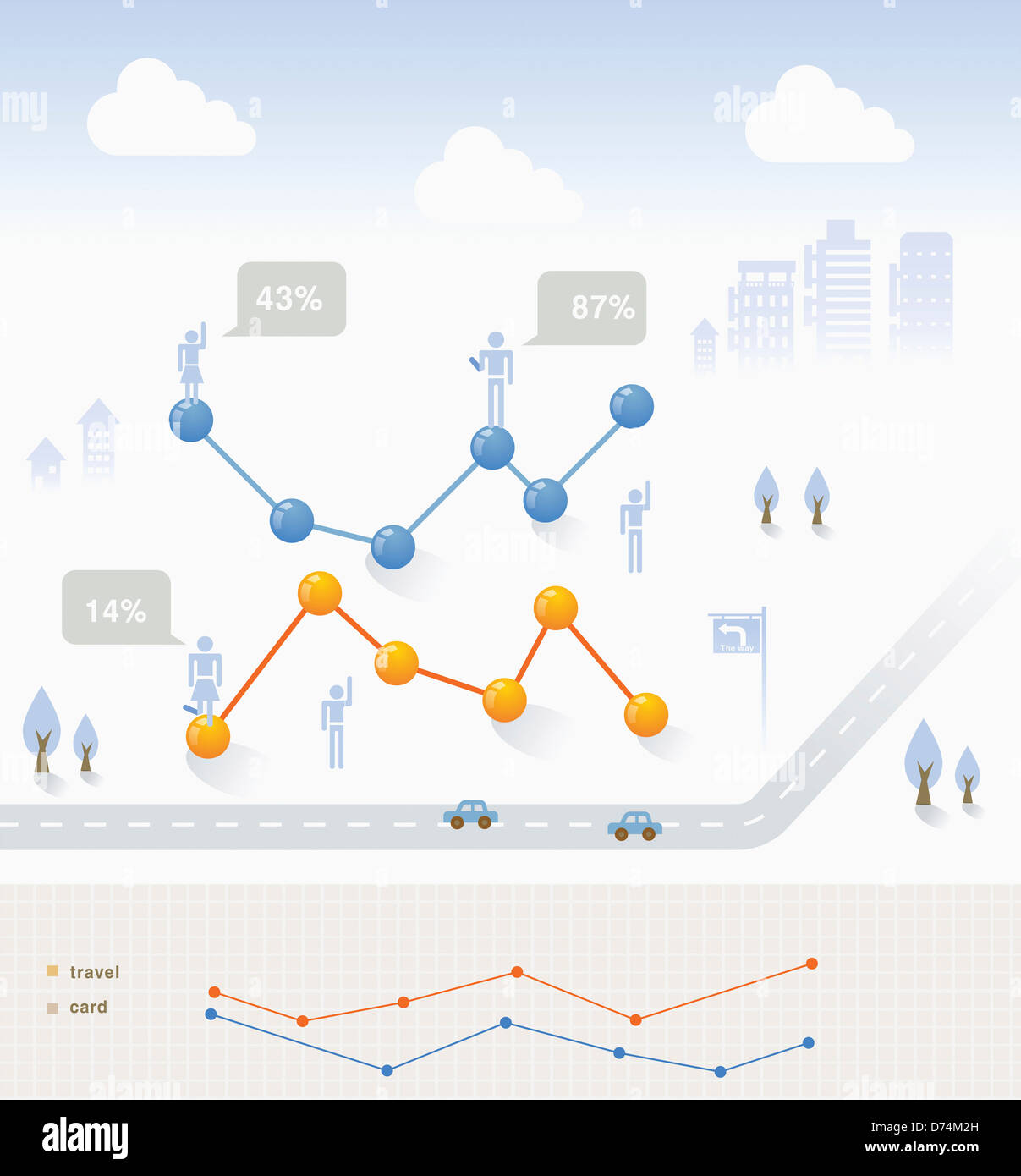 graph template design featuring line graph Stock Photo - Alamy