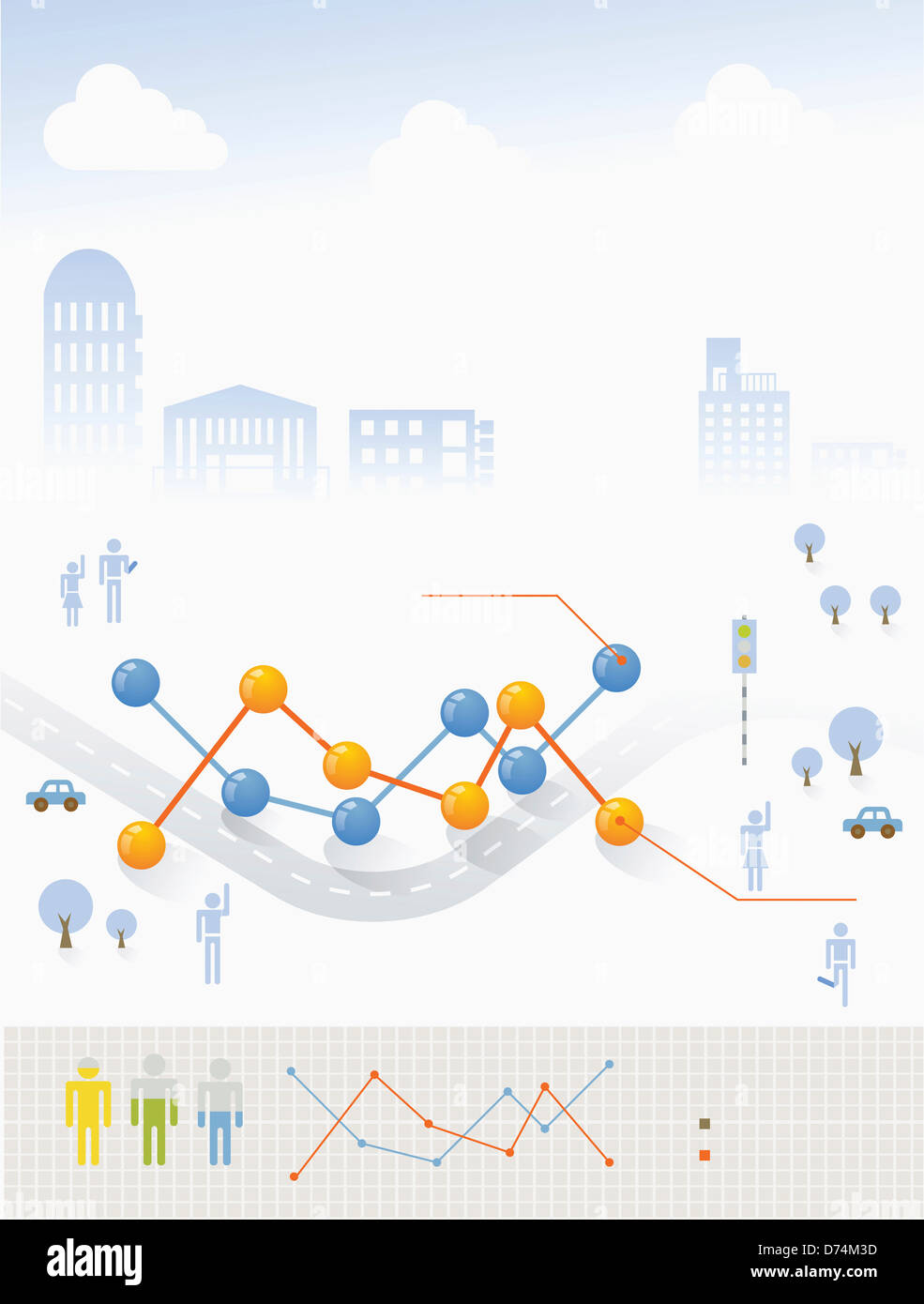 graph template design featuring line graph Stock Photo - Alamy