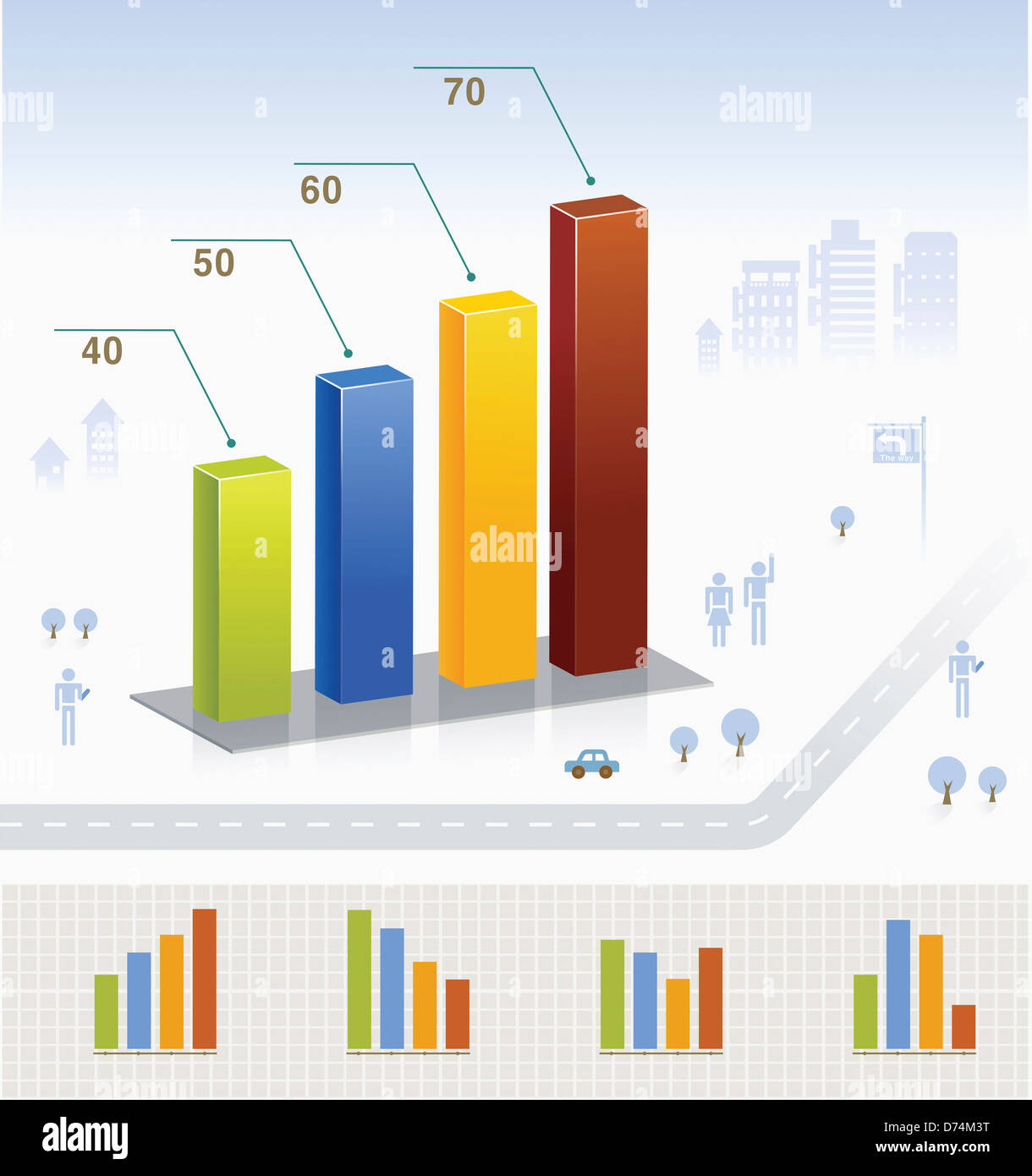 graph template design featuring bar graph Stock Photo - Alamy