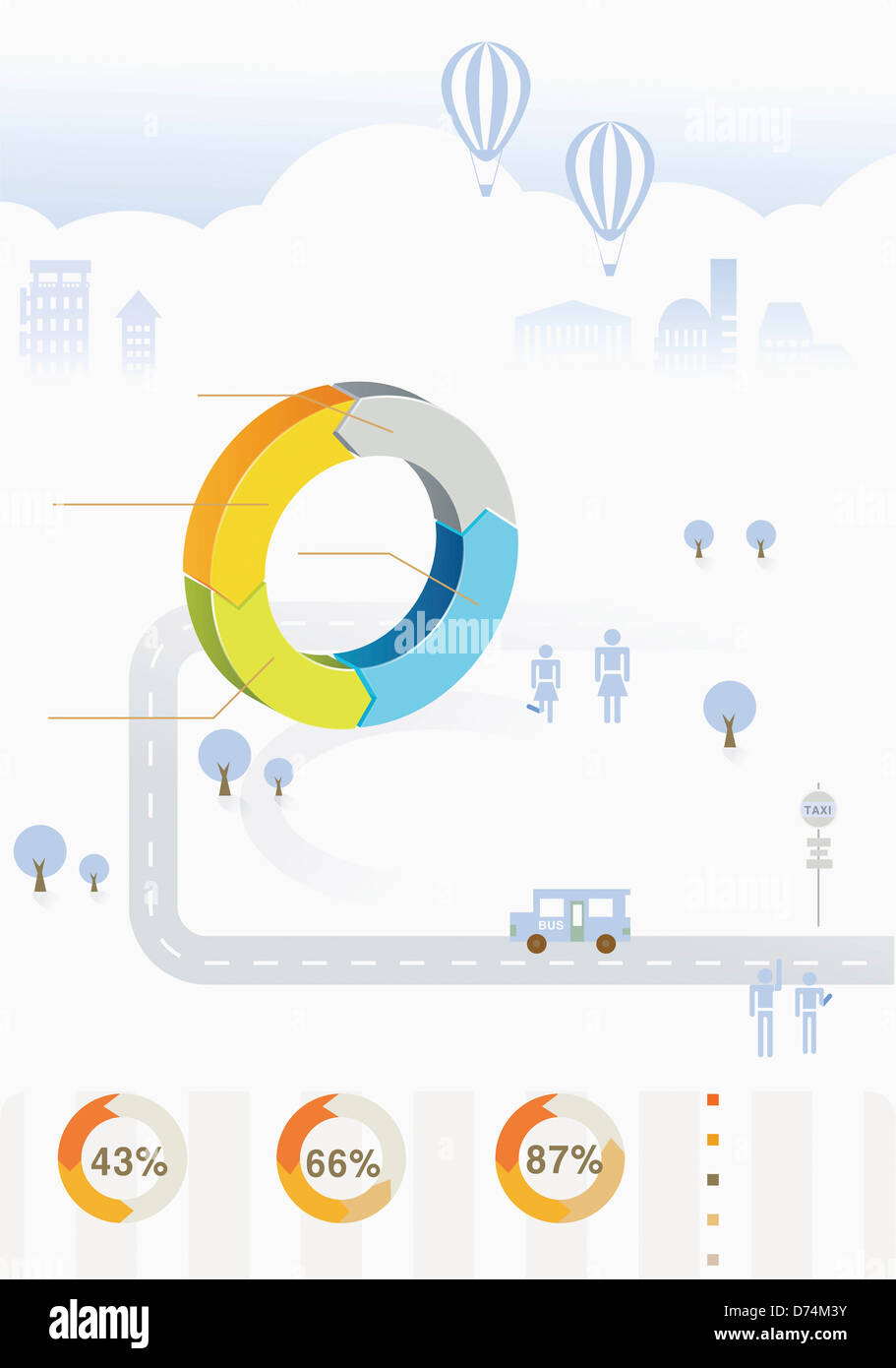 graph template design featuring ring graph Stock Photo - Alamy