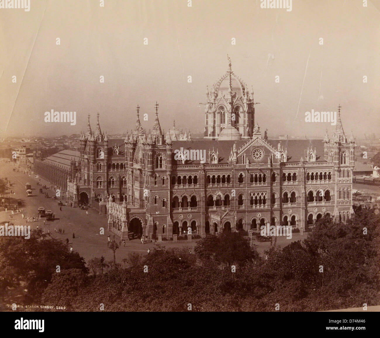 A photograph of Victoria Station, a prominent transportation hub ...