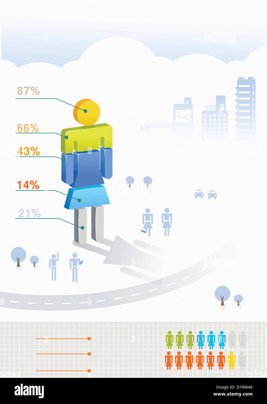graph template design featuring human icon Stock Photo - Alamy