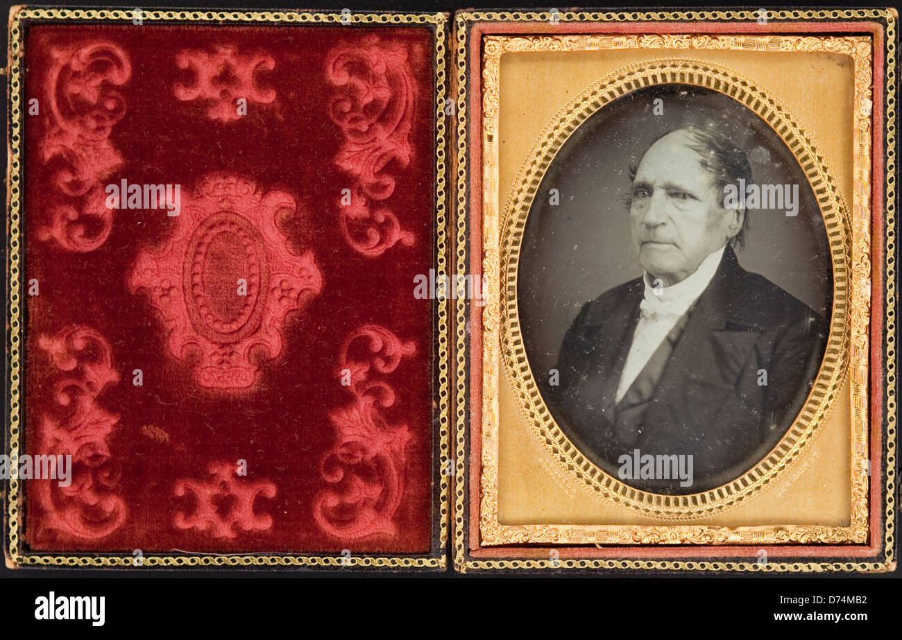 This portrait depicts a distinguished man, possibly Daniel Webster, a ...