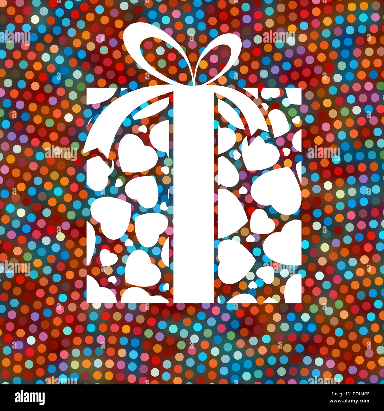 Gift box and colorful dots Stock Photo - Alamy