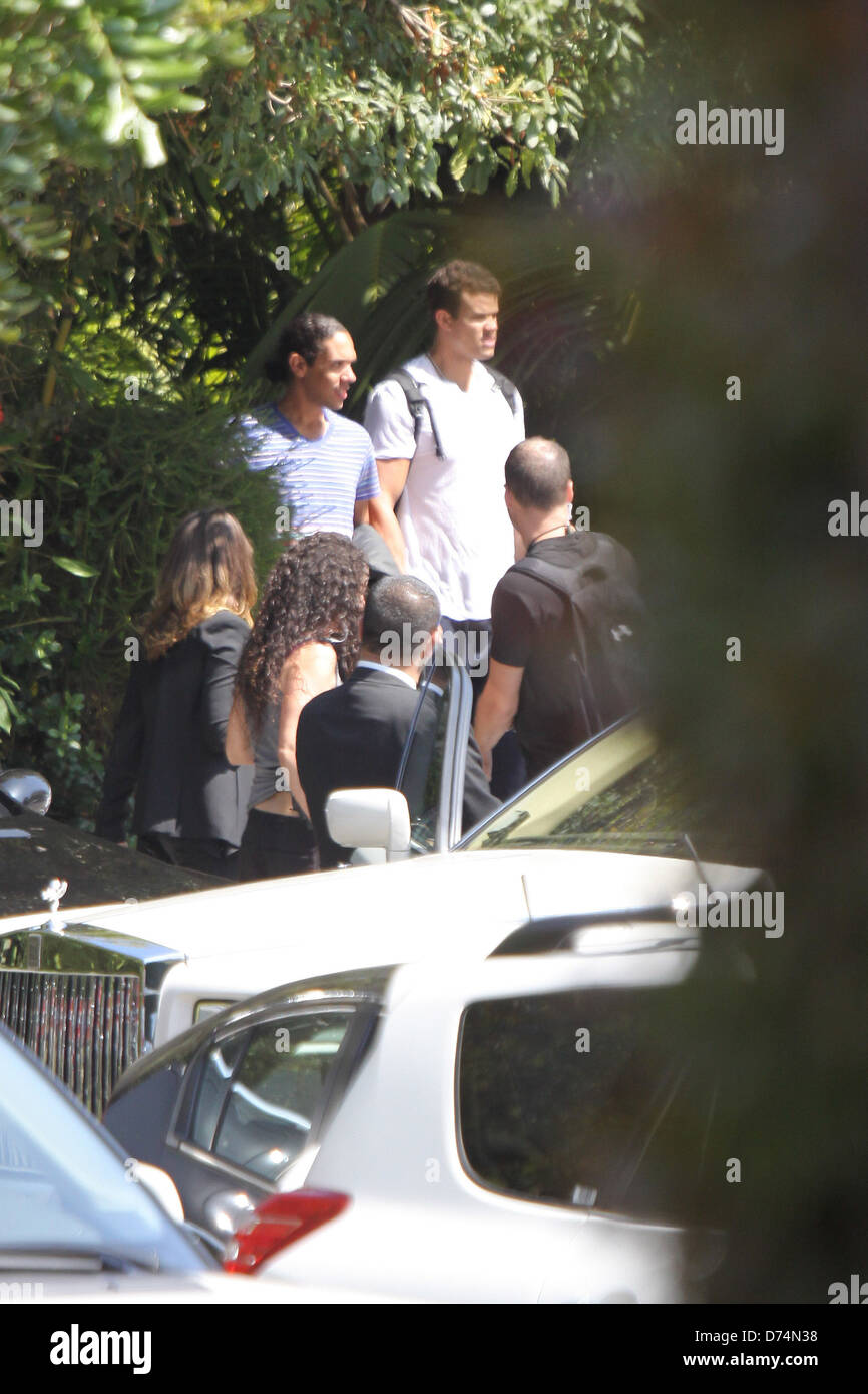 Kris Humphries Family and guests arrive at the wedding venue of Kris ...