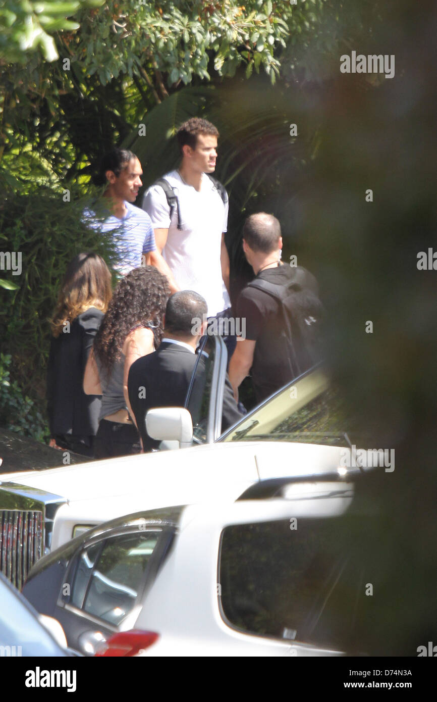 Kris Humphries Family and guests arrive at the wedding venue of Kris ...