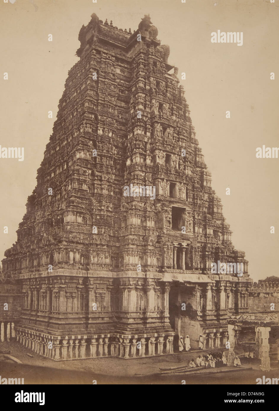 Trichinopoly: West side of large gopuram Stock Photo - Alamy