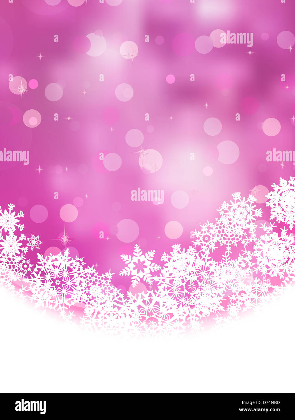 Pink background with snowflakes Stock Photo - Alamy