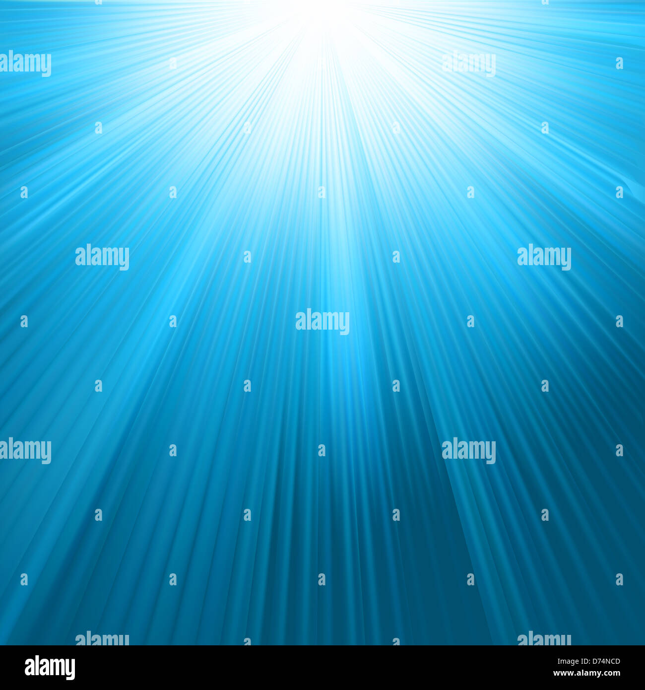 Sun rays on blue sky template Stock Photo - Alamy