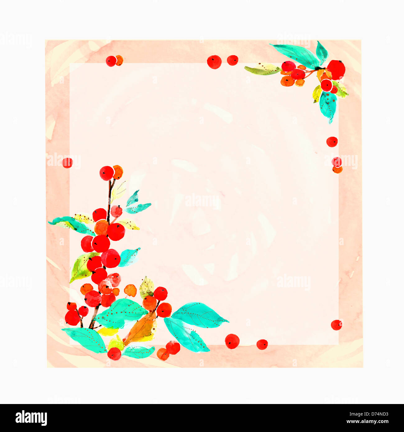 illustration of memo template featuring red flowers Stock Photo - Alamy