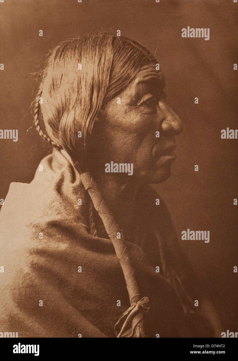 A portrait photograph of a Cheyenne Native American, capturing the ...