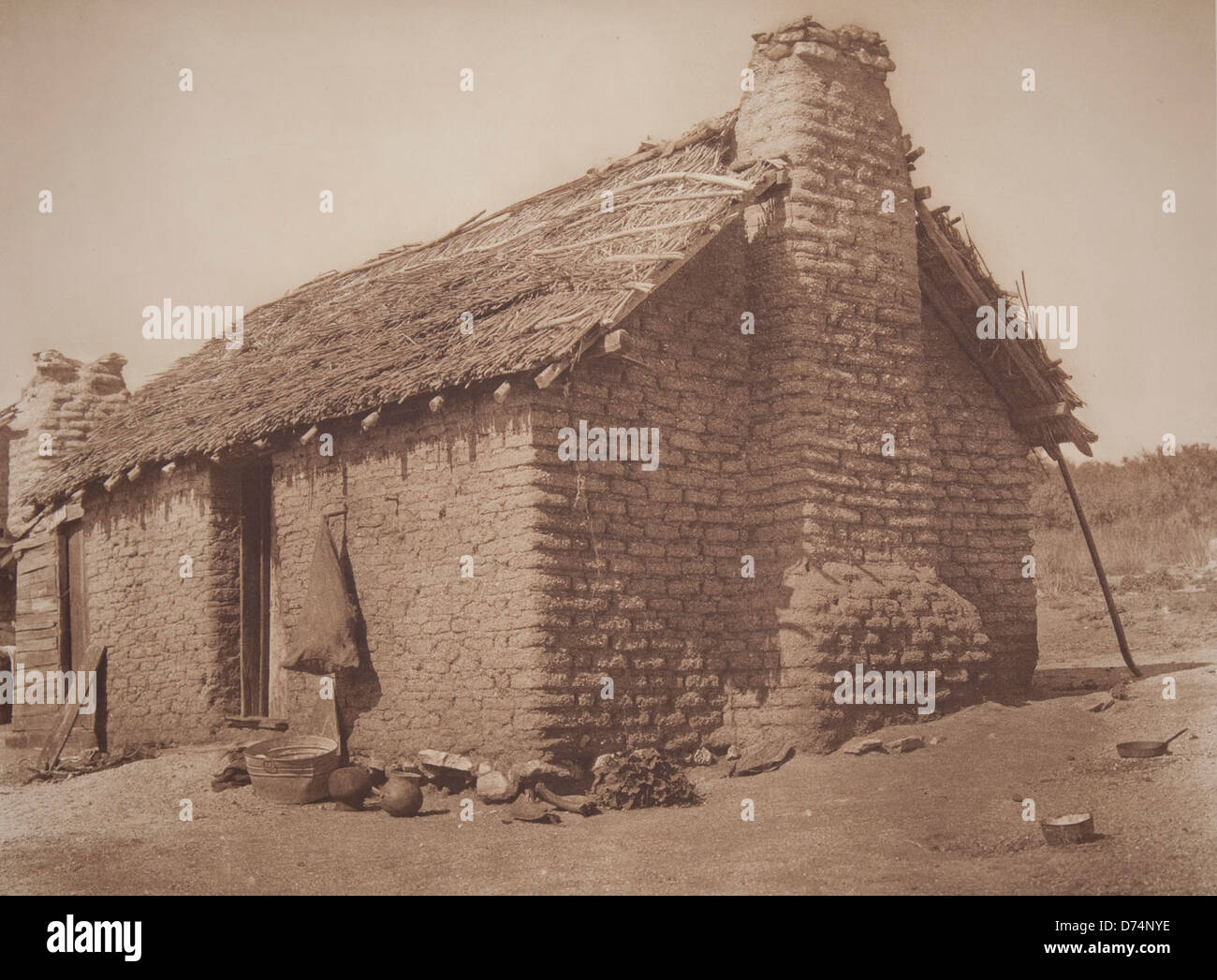 This photograph captures a modern Cupeno house, a representation of the ...