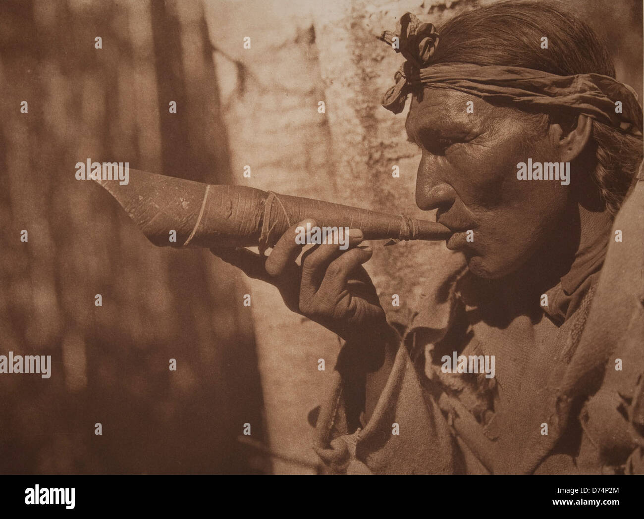 A traditional Cree artwork depicting a moose hunter. This image is part ...