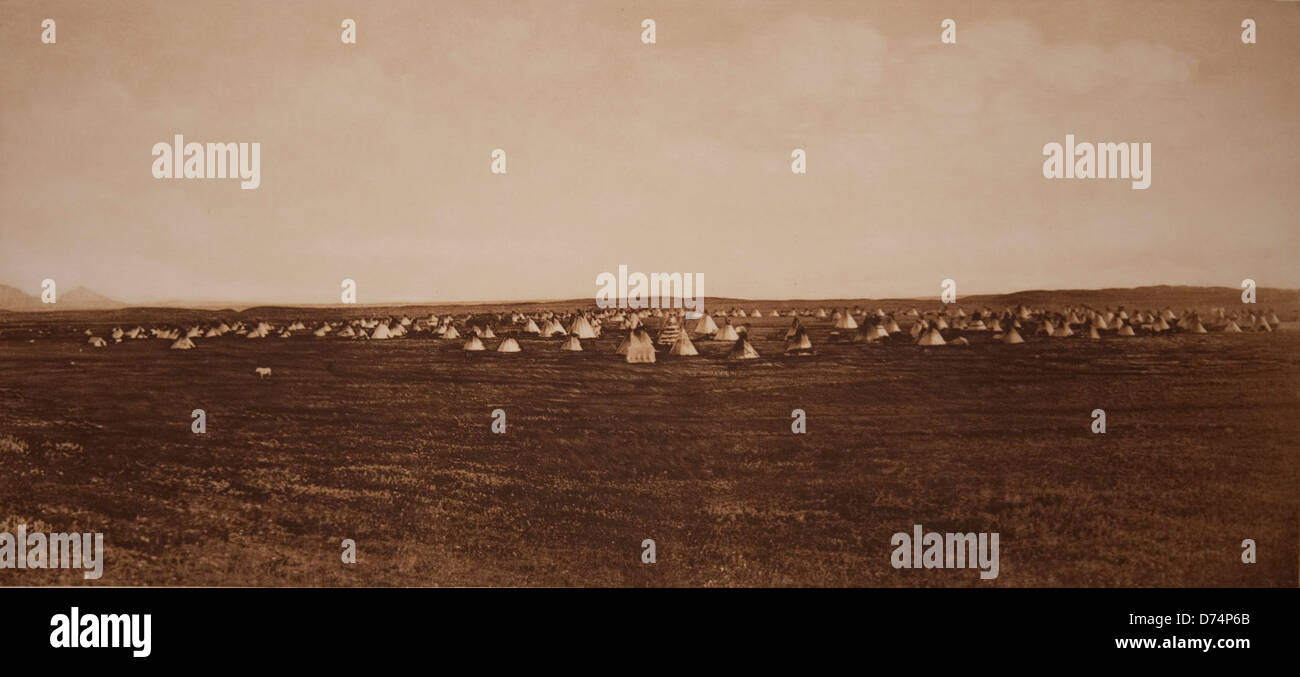 This photograph captures the Sun Dance Encampment, a sacred event in ...