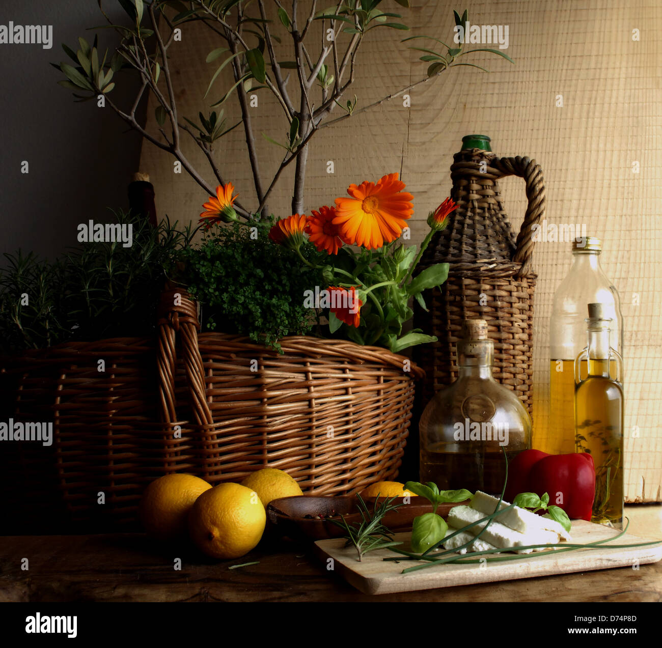 Composition of dalmatian food ingredients with traditional handmade ...
