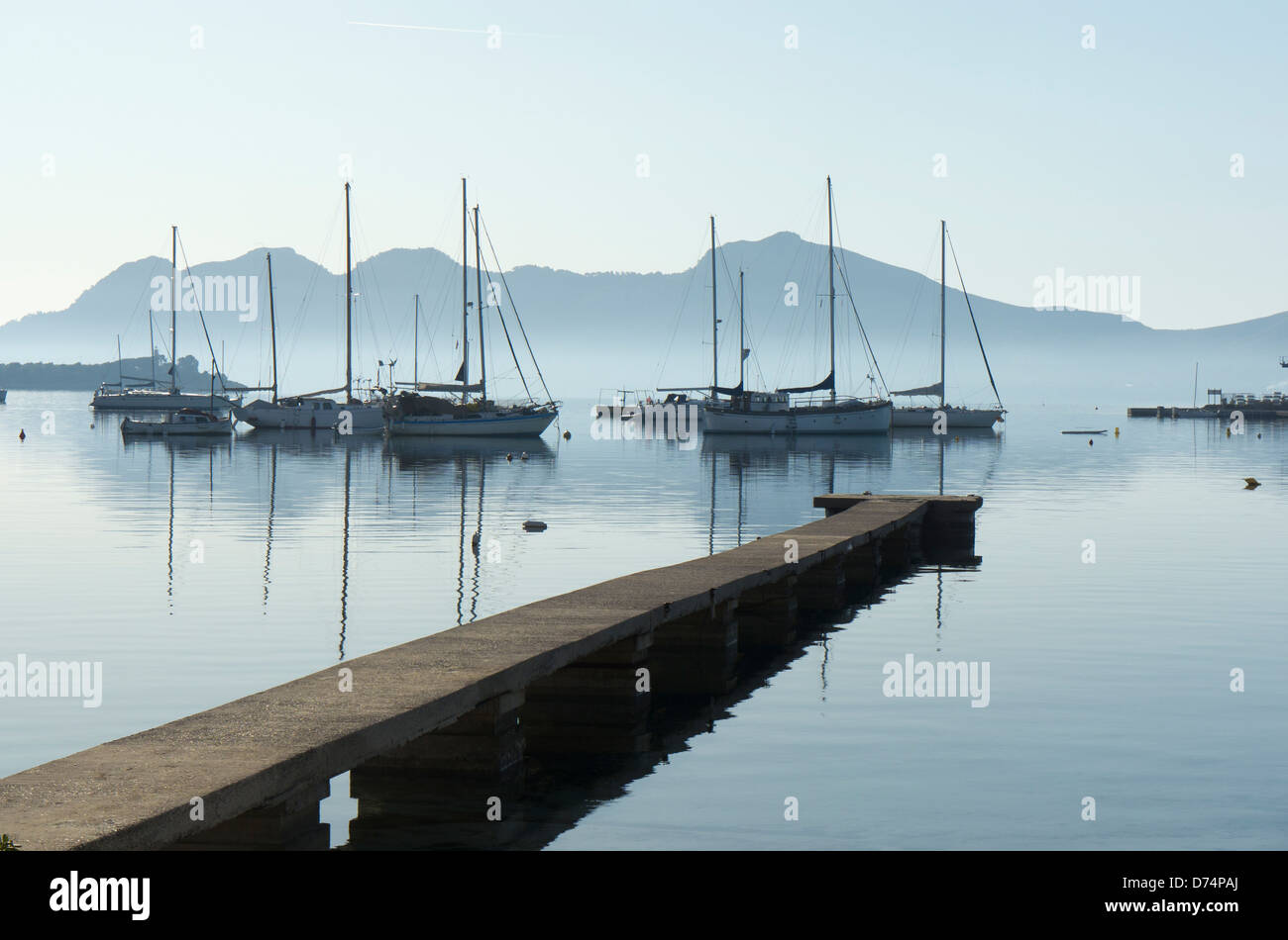 bay at Puerto de Pollensa, Mallorca, Spain Stock Photo - Alamy