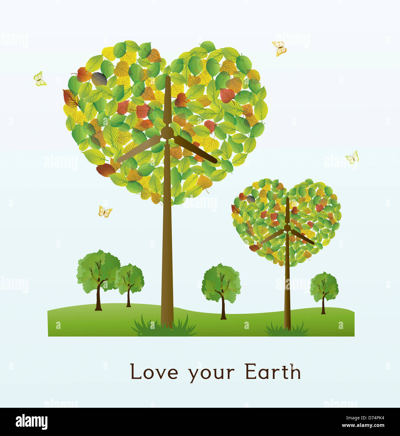 illustration of loving the earth Stock Photo - Alamy