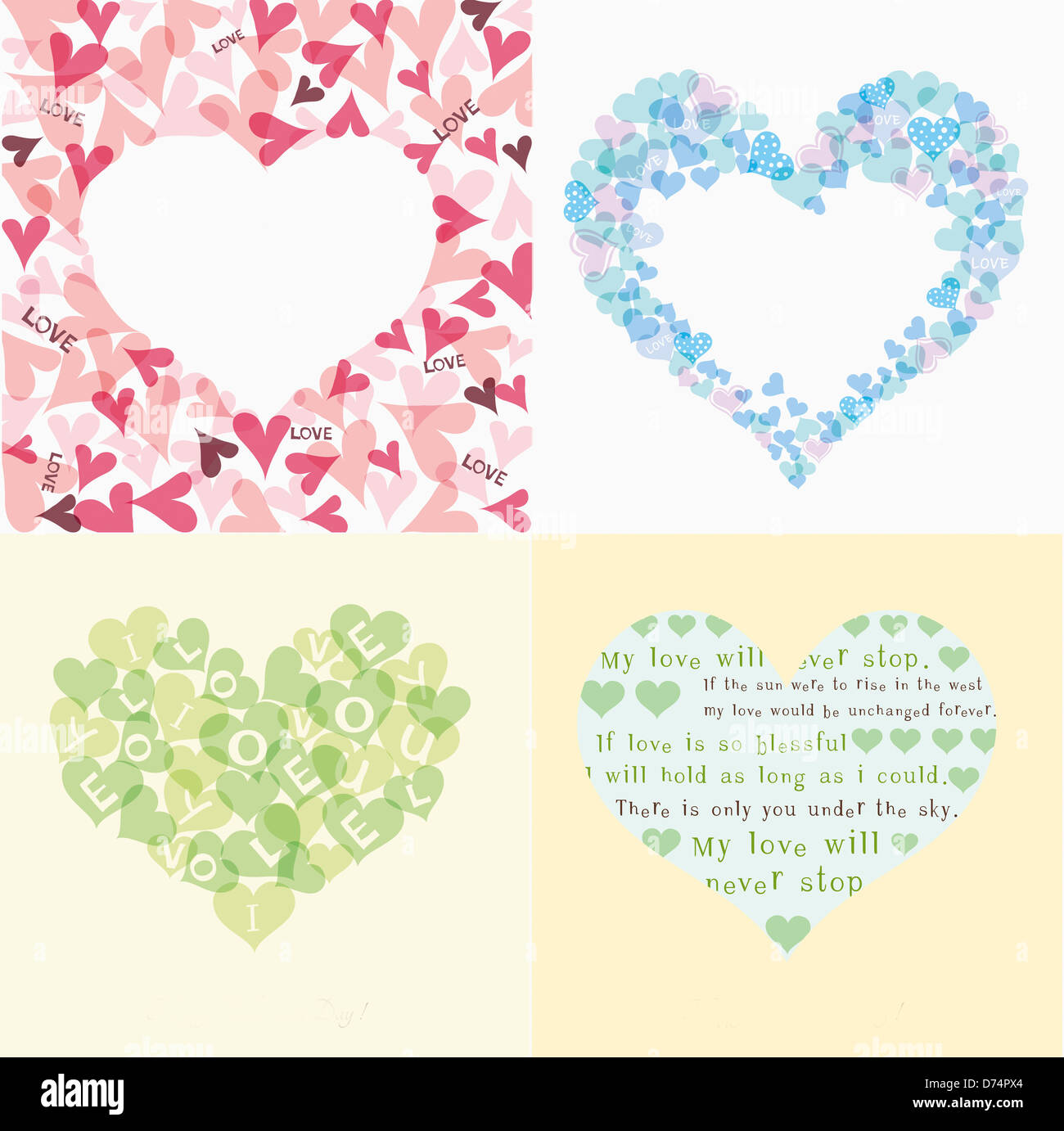 illustration of heart design in different shapes Stock Photo - Alamy