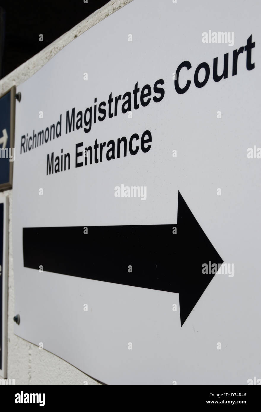 right pointing entrance direction sign at the former richmond ...