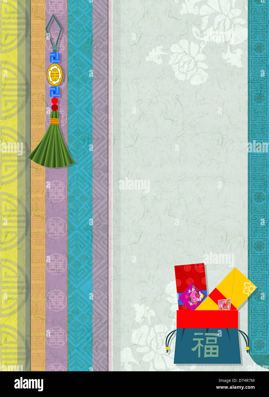 card front page template with traditional Korean image Stock Photo - Alamy