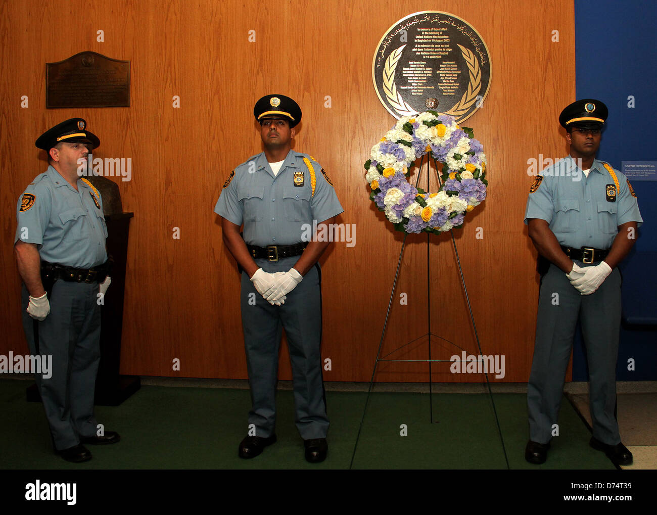 UN Secretary-General Ban Ki-moon lays a wreath at The United Nations ...