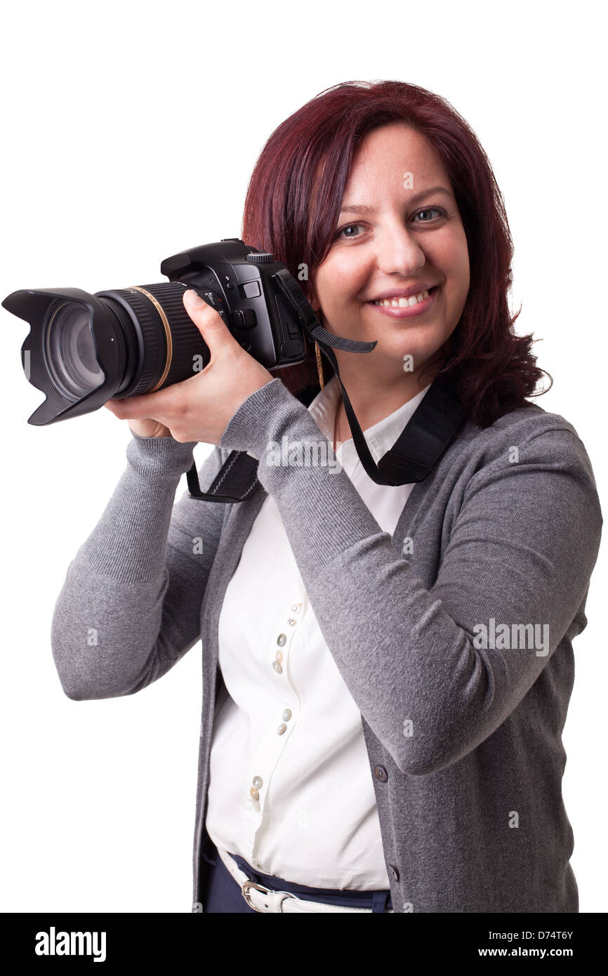Young photographer woman holding camera hi-res stock photography and ...