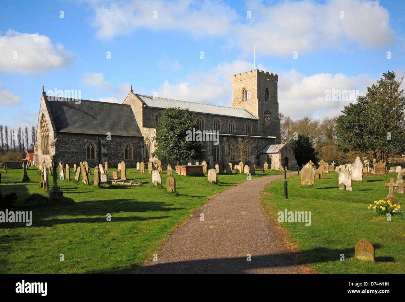 A view of the parish church of St Catherine from the north at Ludham ...