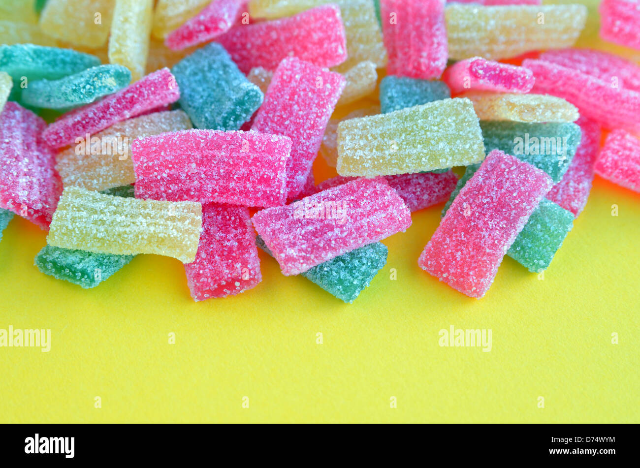Pile yellow sugary jelly hi-res stock photography and images - Alamy