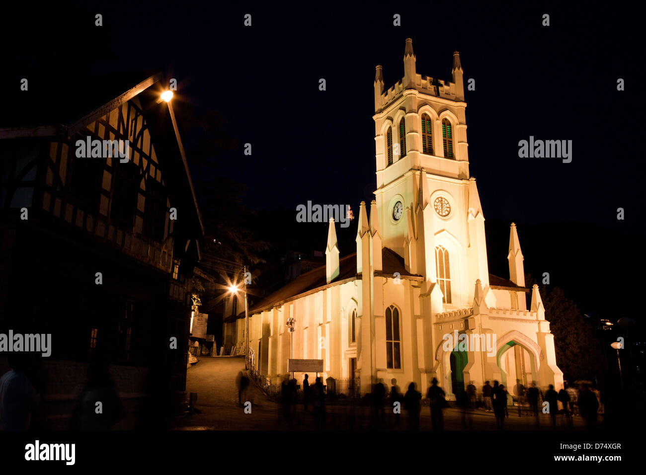 Christ Church at night, Shimla, Himachal Pradesh, India Stock Photo - Alamy
