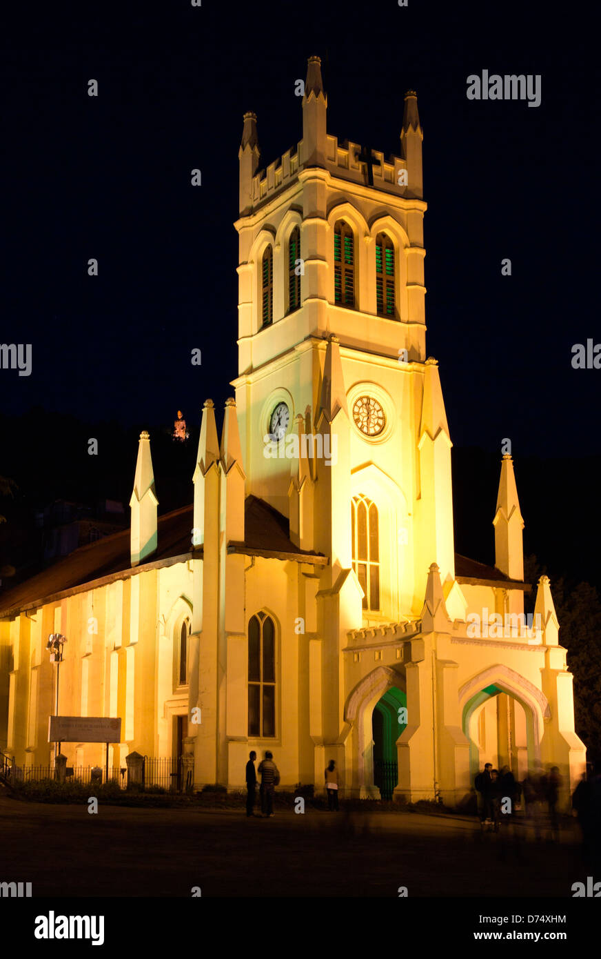 Christ Church at night, Shimla, Himachal Pradesh, India Stock Photo - Alamy