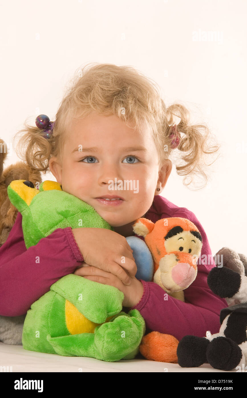 Girls with stuffed animals Stock Photo - Alamy