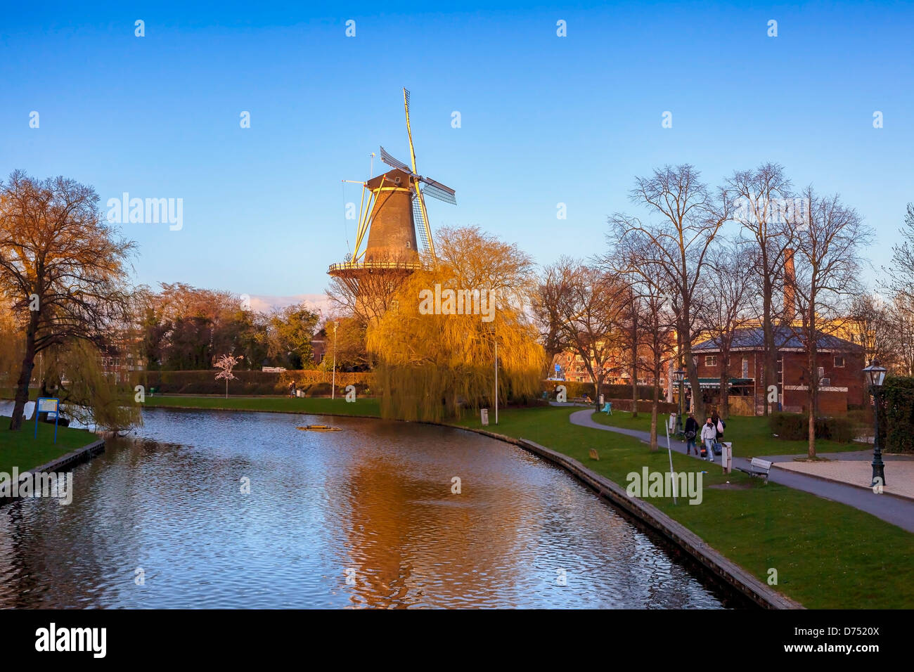 windmill museum De Valk in Leiden, South Holland, Netherlands Stock ...