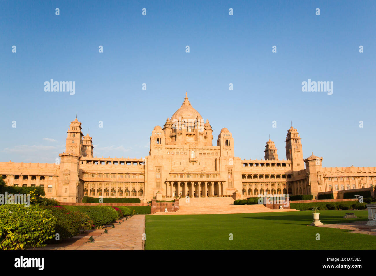 Facade of a palace, Umaid Bhawan Palace, Jodhpur, Rajasthan, India ...