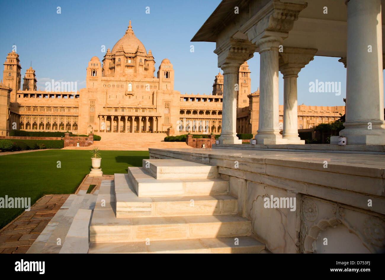 Facade of a palace, Umaid Bhawan Palace, Jodhpur, Rajasthan, India ...