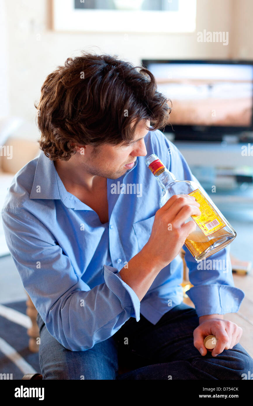 Man drinking Alcohol Stock Photo - Alamy