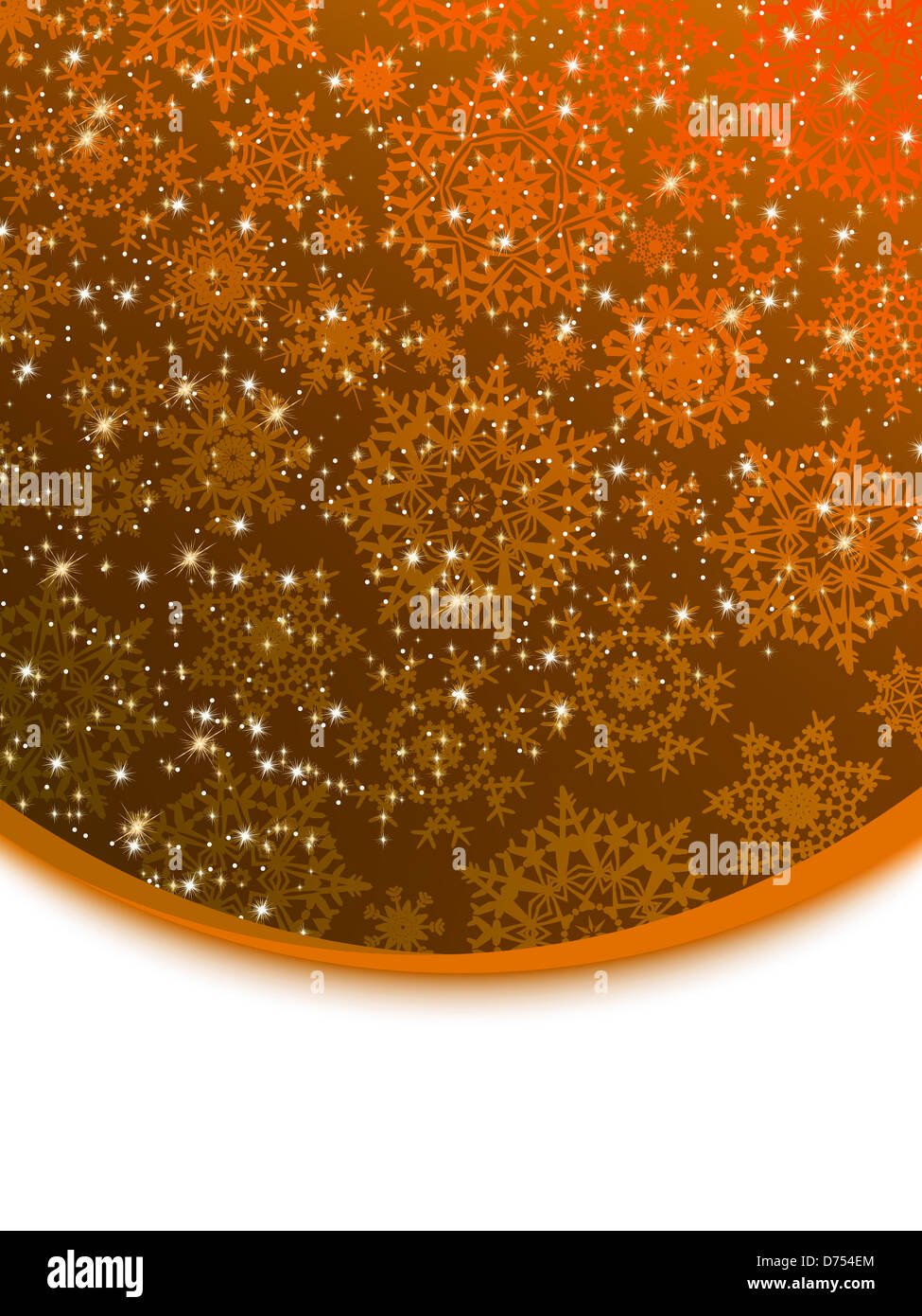 Abstract orange winter background with snowflakes Stock Photo - Alamy