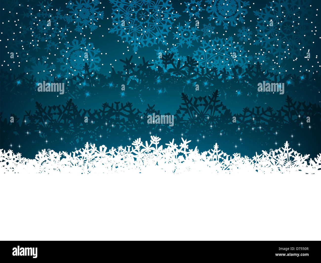 Winter background with many different falling stylish snowflakes Stock ...