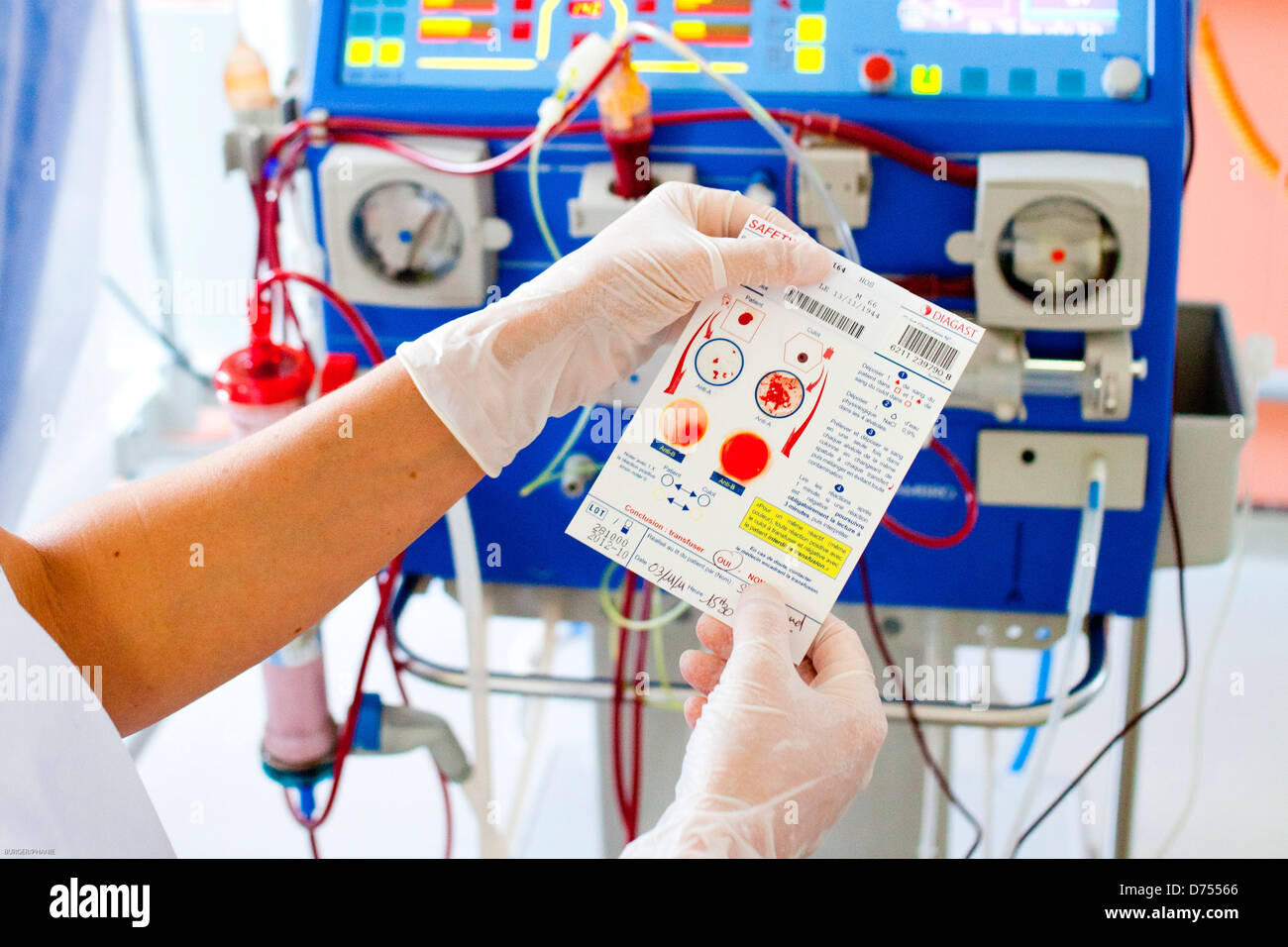 Patient hemodialysis transfusion anemia Here card used UPTC Diagast ...