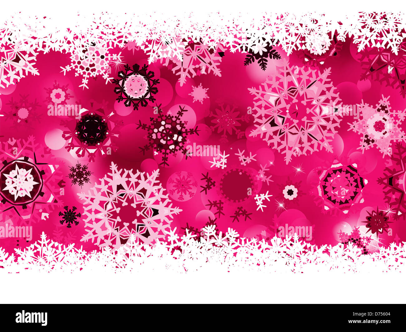 Winter background with many different falling stylish snowflakes Stock ...