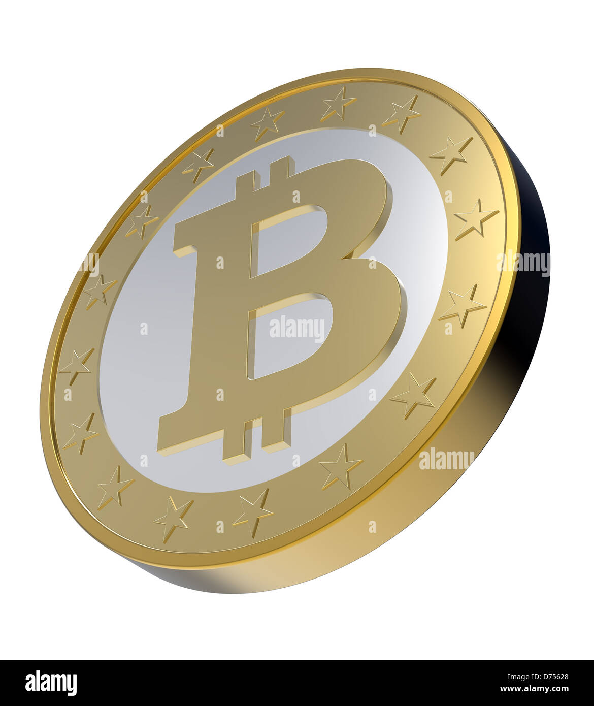 Bitcoin isolated on white. Computer generated 3D photo rendering Stock ...
