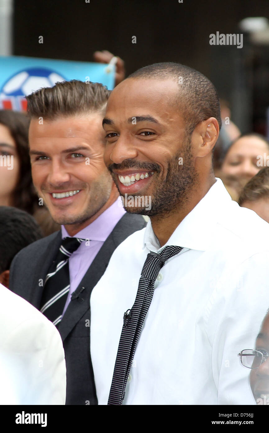 Thierry Henry and David Beckham outside ABC studios for 'Good Morning ...