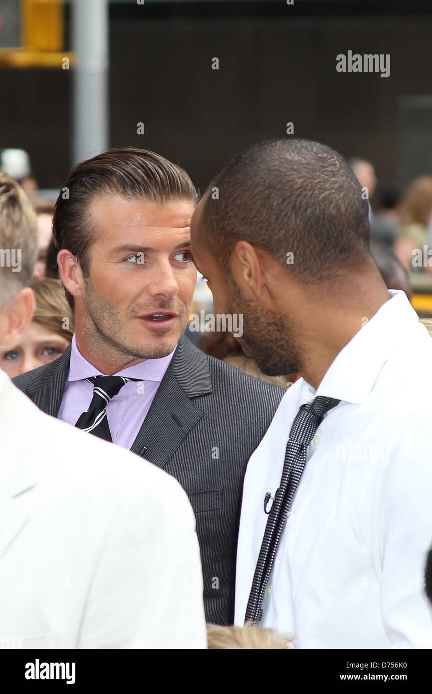 Thierry Henry and David Beckham outside ABC studios for 'Good Morning ...